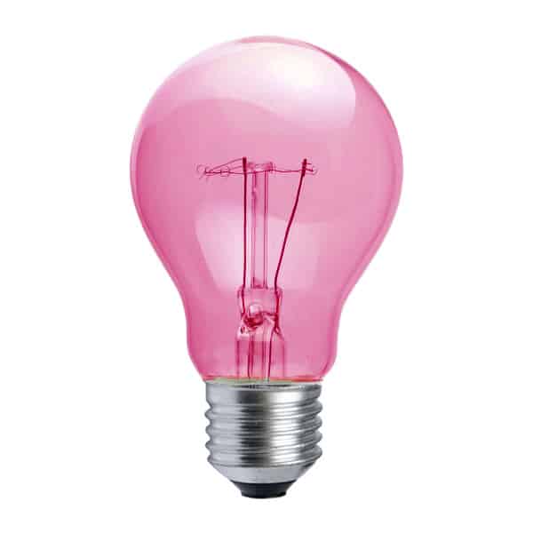 Pink GLS Incandescent Light Bulb 240v - ES - UK LIGHT STORE