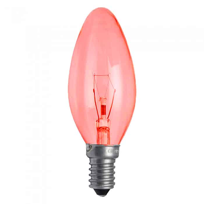 Red Fireglow Candle Household Incandescent Light Bulb 240v - SES E14 ...