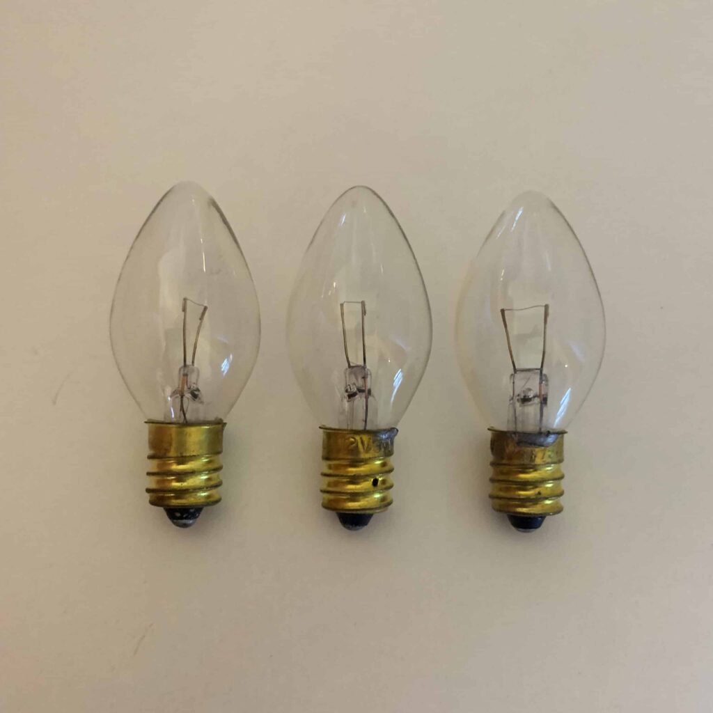 3X Replacement Christmas Light Bulbs 12V 3W E12 Clear Small Screw In ...