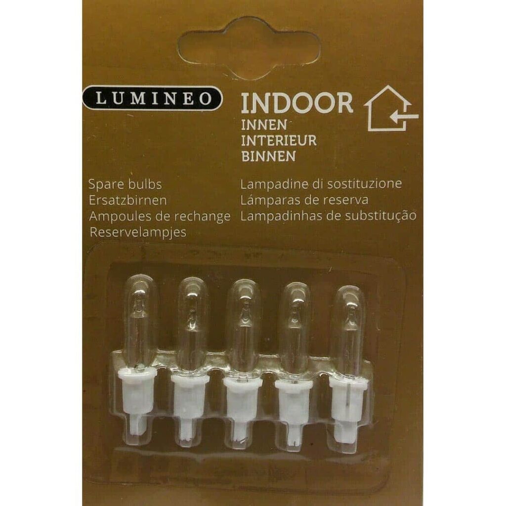 7V 0.7W 500260 Pack of 5 Clear Replacement 35 Set Light Bulbs White ...