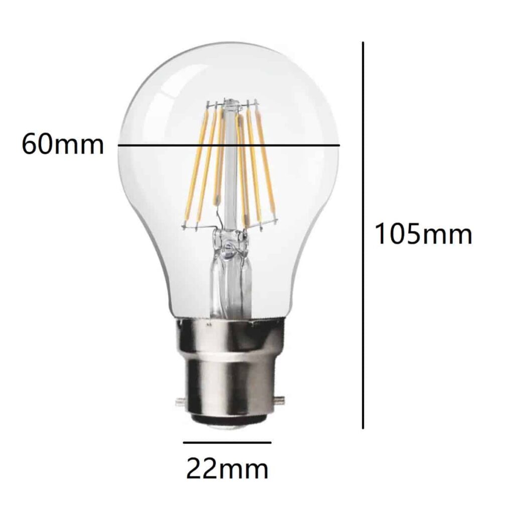 Clear Glass - Warm White 2700K Filament LED Round GLS Household Light ...
